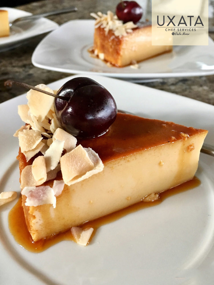 Homemade flan with caramel recipe, by UXATA Private Chef Services.